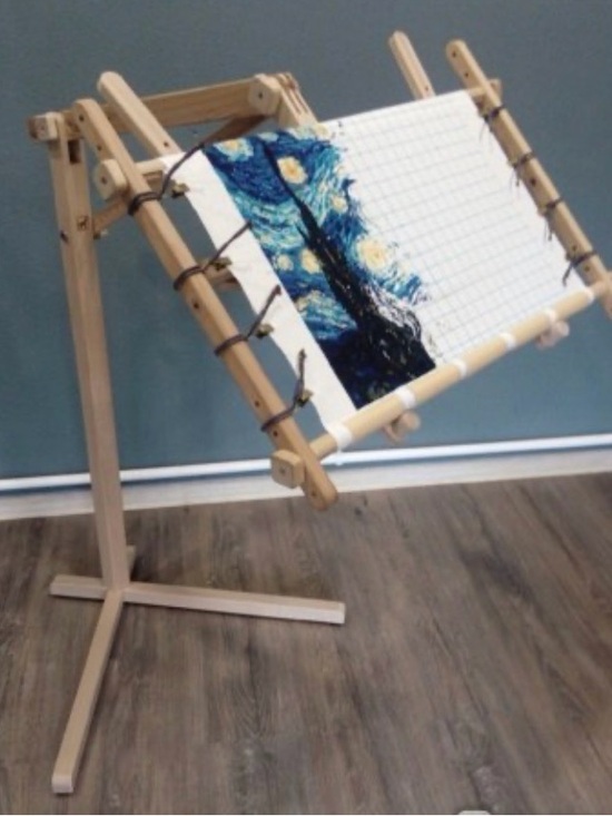 Art | Adjustable Wooden Work Stand For Frame Or Loops Embroidery Cross ...